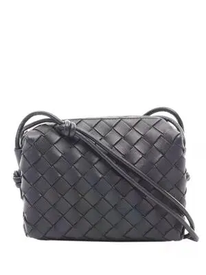 Bottega Veneta 2012-2026 Mini Lambskin Intrecciato Loop Camera Bag Crossbody Bag - Blue