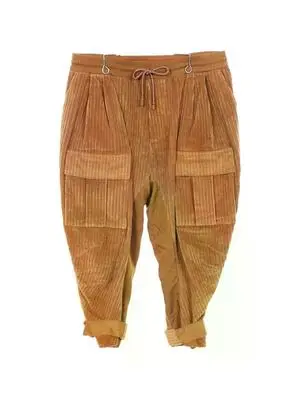 Dolce & Gabbana 2020s Corduroy Colour-block Cargo Pants - Brown