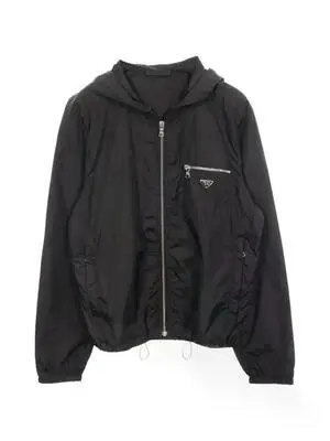 Prada Re-nylon Triangle Logo Hooded Jacket