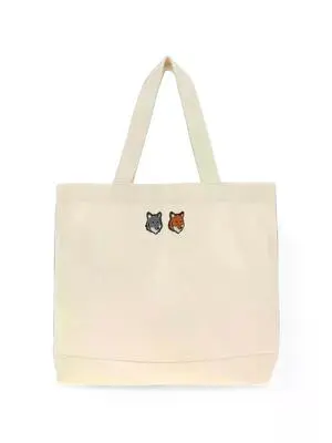 Maison Kitsuné Double Fox Head Tote Bag - Neutrals