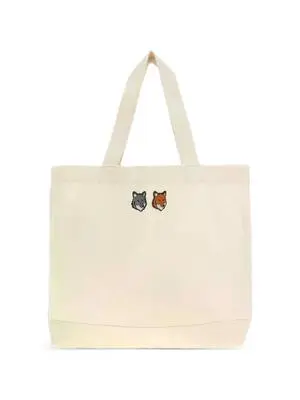 Maison Kitsuné Double Fox Head Tote Bag - Neutrals