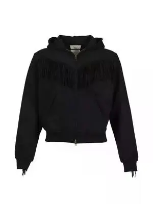 AUSTIN POST Fringed Zip-up Hoodie