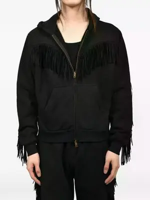 AUSTIN POST Fringed Zip-up Hoodie