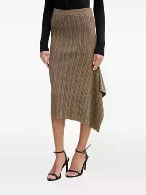 Sisley Ribbed Asymmetric Midi Skirt