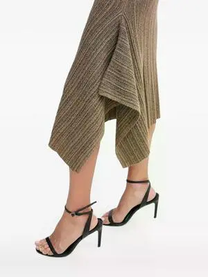 Sisley Ribbed Asymmetric Midi Skirt