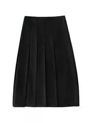 Studio Nicholson Asymmetric Pleated Skirt - Black