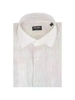 Zegna Oasi Lino Striped Shirt - Neutrals