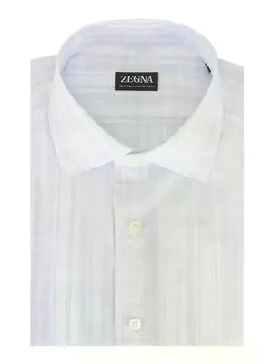Zegna Check-pattern Twill Shirt - White