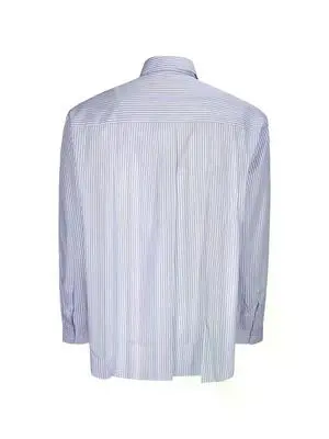 ARTE ANTWERP Composition Gallery Striped Graphic-print Shirt - Blue