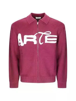 ARTE ANTWERP Logo-embroidered Zip-up Cardigan