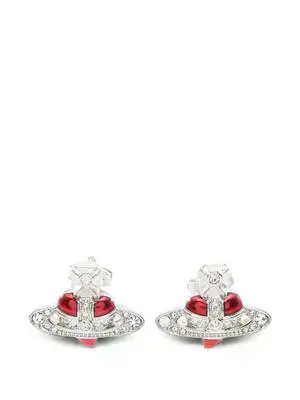 VIVIENNE WESTWOOD Diamante Heart Orb Earrings - Silver