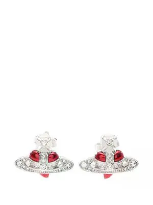 VIVIENNE WESTWOOD Diamante Heart Orb Earrings - Silver