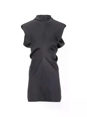 Federica Tosi Padded-shoulder Satin Mini Dress