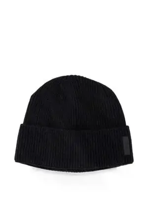 Giorgio Armani Ribbed-knit Cashmere Beanie Hat - Black