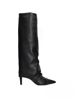 THE SELLER Pointed-toe Ruched Stiletto Boots