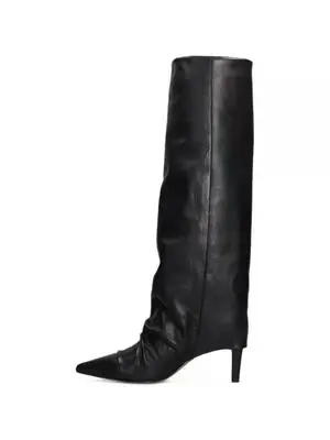 THE SELLER Pointed-toe Ruched Stiletto Boots
