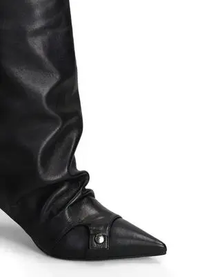 THE SELLER Pointed-toe Ruched Stiletto Boots