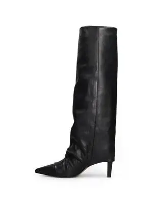 THE SELLER Pointed-toe Ruched Stiletto Boots