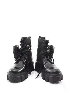 Prada 2000s Monolith Re-nylon Ankle Boots - Black