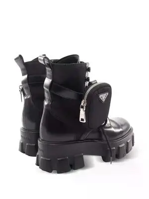 Prada 2000s Monolith Re-nylon Ankle Boots - Black