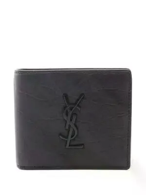 Saint Laurent Monogram Croc-effect Wallet - Black
