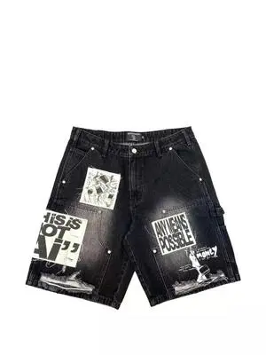 Mixed Emotion Patchwork Denim Shorts