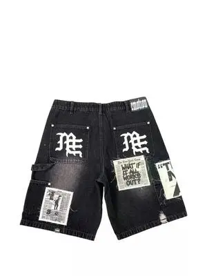Mixed Emotion Patchwork Denim Shorts