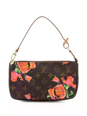 LOUIS VUITTON Monogram Canvas Rose-print Pochette Accessoires Tote Bag