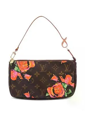 LOUIS VUITTON Monogram Canvas Rose-print Pochette Accessoires Tote Bag