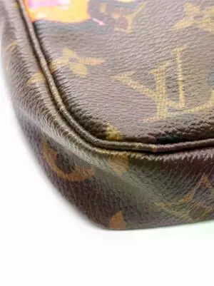 LOUIS VUITTON Monogram Canvas Rose-print Pochette Accessoires Tote Bag