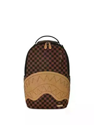 SPRAYGROUND Shark Mouth Checked Backpack - Brown