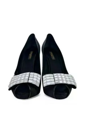 LOUIS VUITTON Crystal-embellished Peep-toe Pumps