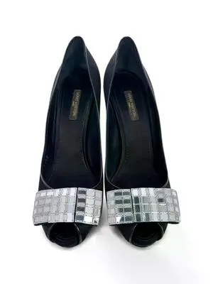 LOUIS VUITTON Crystal-embellished Peep-toe Pumps
