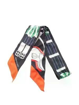 Hermès 2010s Jumping Twilly Ribbon Scarf - Black