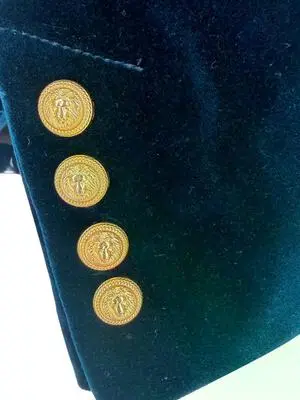 Balmain Belted Velvet Blazer - Blue