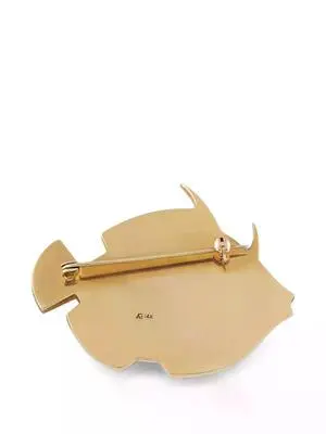 ASCH GROSSBARDT Onyx And Lapis Lazuli Fish Brooch