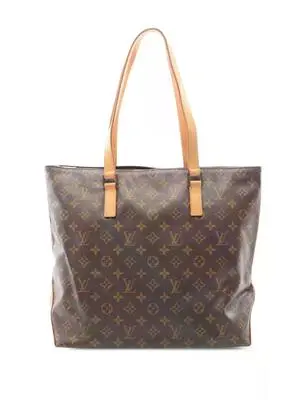 LOUIS VUITTON 2002 Monogram Cabas Mezzo Tote Bag - Brown
