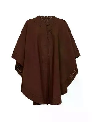 Ermanno Scervino Scalloped Openwork-trim Cape - Brown