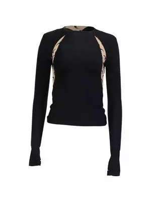MARINE SERRE Tied Back Long-sleeve Top - Black