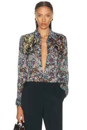 Dries Van Noten Chowy Shirt In Black - Multi