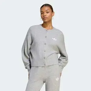 Adidas Essentials Knit Cardigan - Medium Grey Heather