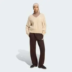Adidas Essentials Knit V-neck Sweatshirt Long Sleeve - Khaki Three