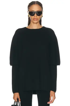 Nour Hammour Cobain Layered Knit Sweater - Black
