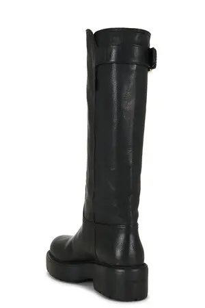 Miu Miu Buffalo Leather Lifestyle Boyfriend Boot - Nero