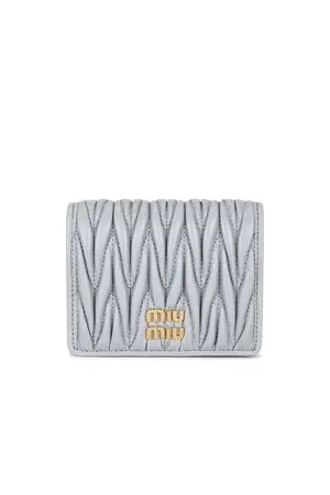 Miu Miu Matelasse Wallet In Baby Blue