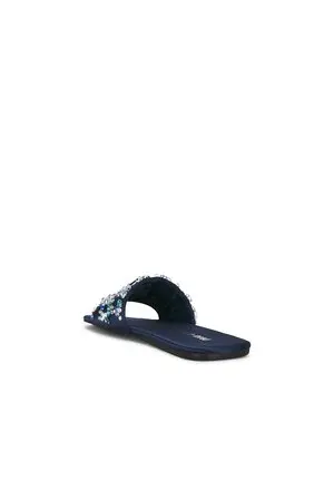 Miu Miu Embellished Silk And Wool Slide Sandals