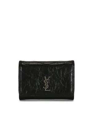 Saint Laurent Slim Tri-fold Wallet In Black - Nero
