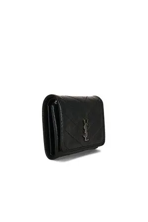 Saint Laurent Slim Tri-fold Wallet In Black