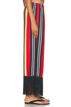 SIMONMILLER Nella Crepe Fringe Pant In Red