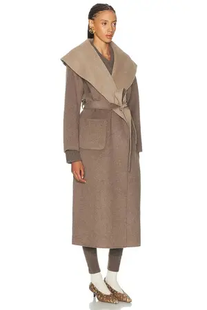 Simkhai Allura Reversible Belted Coat - Mushroom Multi